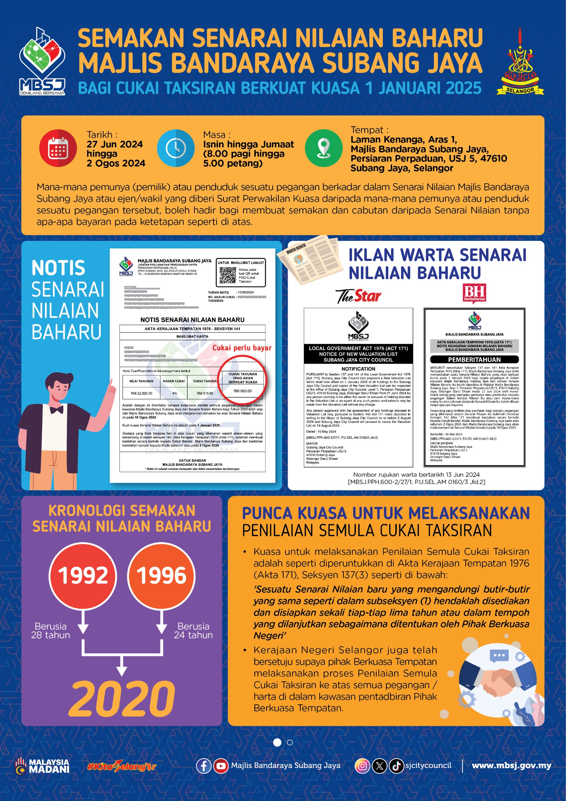 Poster Semakan Senarai Baharu MBSJ 2024 | Majlis Bandaraya Subang Jaya