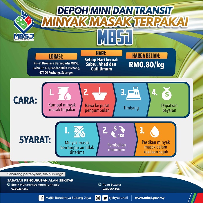 Depoh Mini Dan Transit Minyak Masak Terpakai MBSJ | Majlis Bandaraya ...